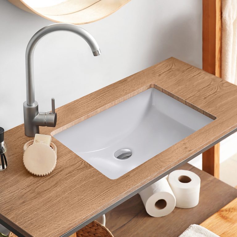 18″ x 12″ ADA Rectangular Undermount Ceramic Bathroom Sink with ...