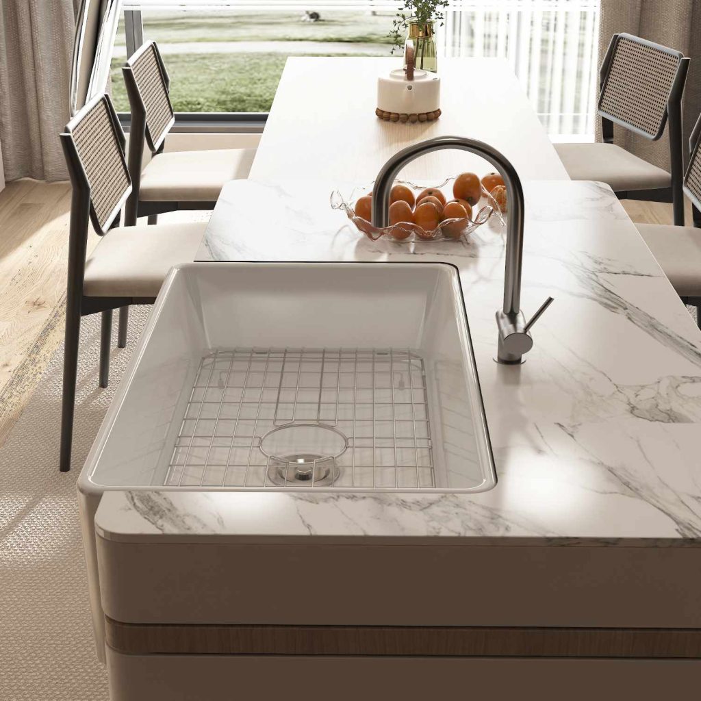 33″ Single Bowl Porcelain Apron Farm Sink – Oakland