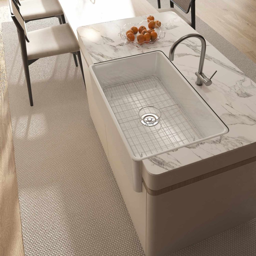 33″ Single Bowl Porcelain Apron Farm Sink – Oakland