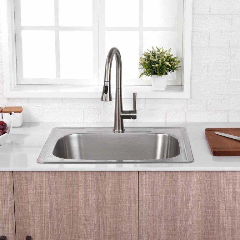 25″x22″x8″ Drop-In Top Mount Stainless Steel Single Bowl Kitchen Sink ...