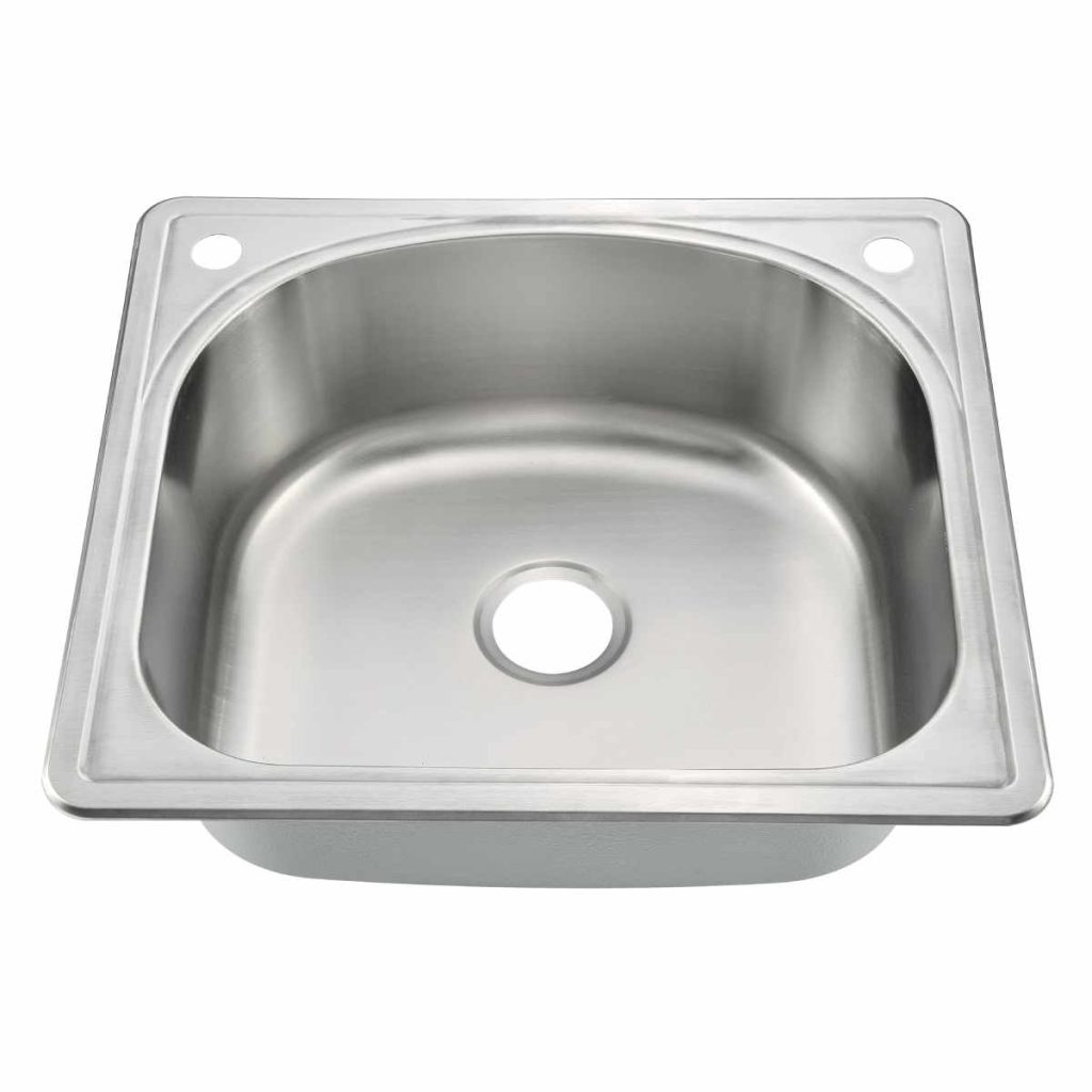 25″ D-shape Drop-In Top Mount Stainless Steel Single Bowl Kitchen Sink ...