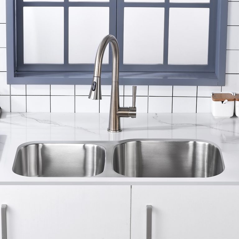 32″ x 20″ Undermount Stainless Steel Double Bowls Kitchen Sink – Oakland